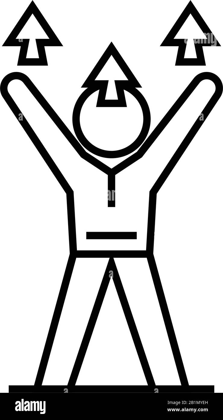 Increasing potential line icon, concept sign, outline vector ...