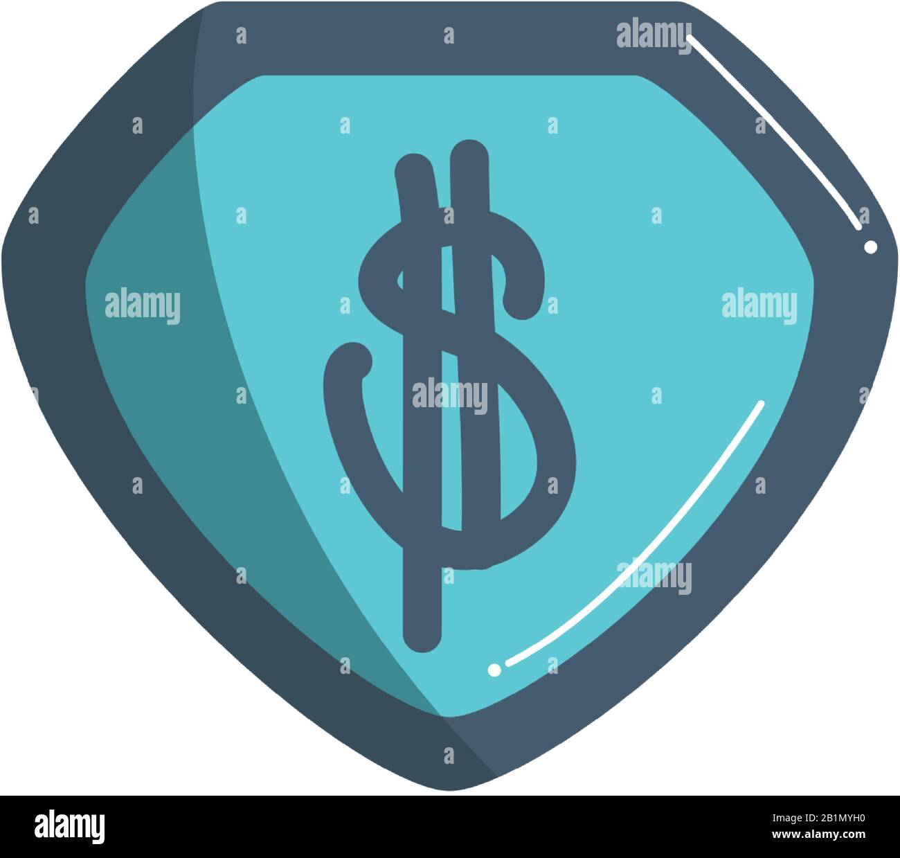 money business financial shield protection vector illustration color ...