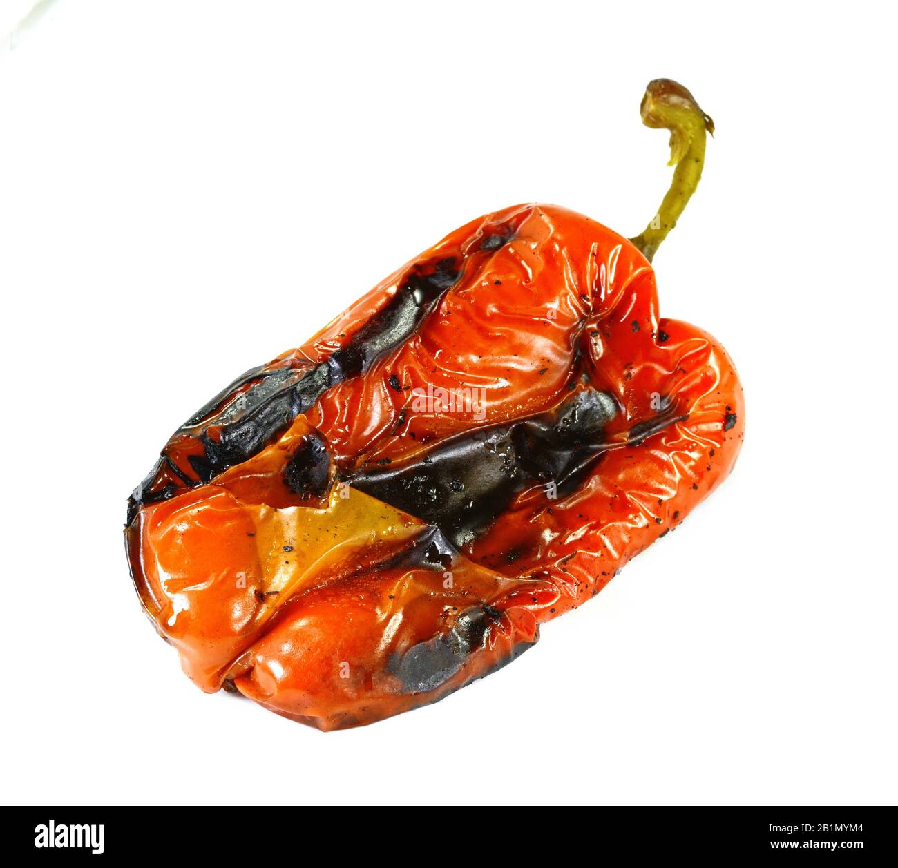 Grilled red paprika isolated on white Stock Photo - Alamy