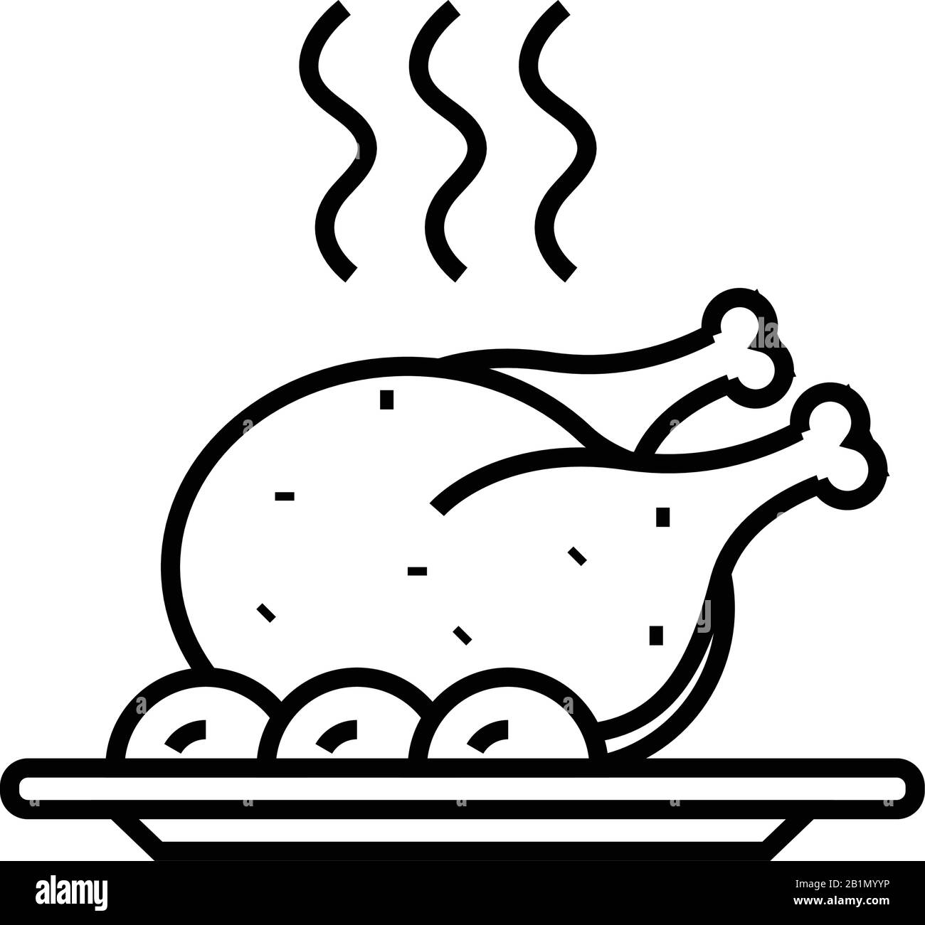 Hot chiken line icon, concept sign, outline vector illustration, linear ...