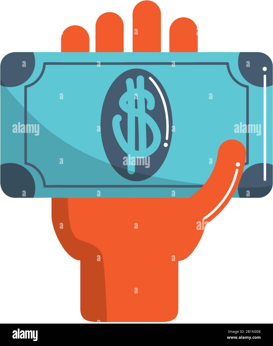 hand showing bill cash money business financial vector illustration ...