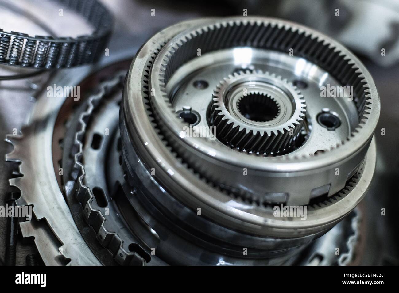 Details of a disassembled automatic transmission of a passenger car ...