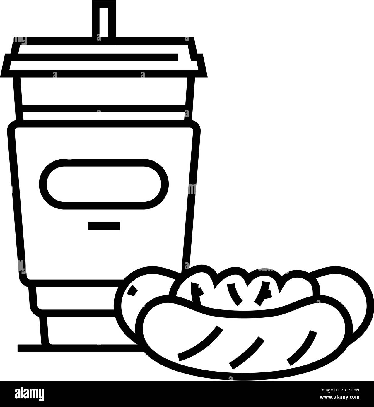 Sausage bread icon linear Cut Out Stock Images & Pictures - Alamy