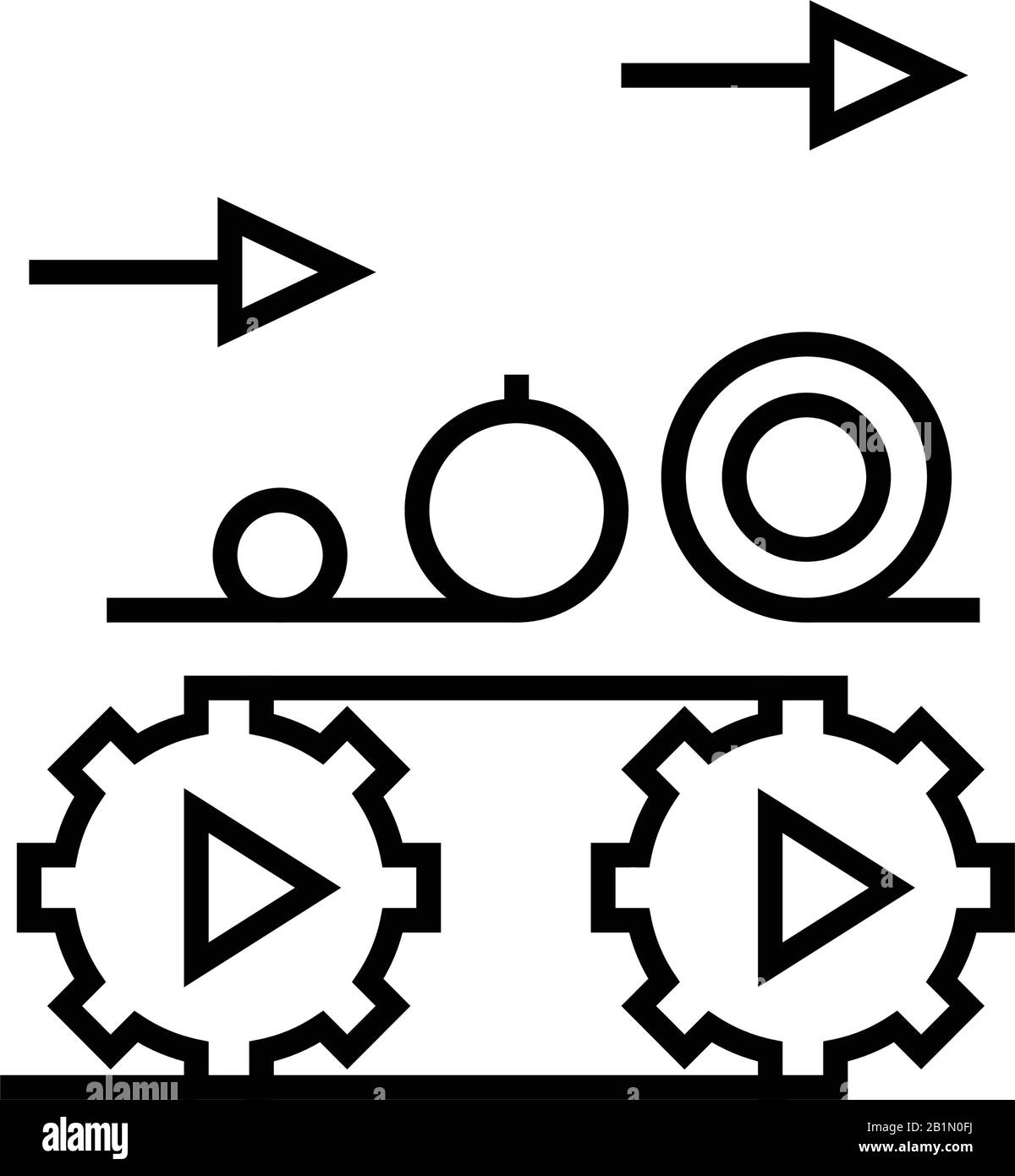 Industry machinery line icon, concept sign, outline vector illustration ...