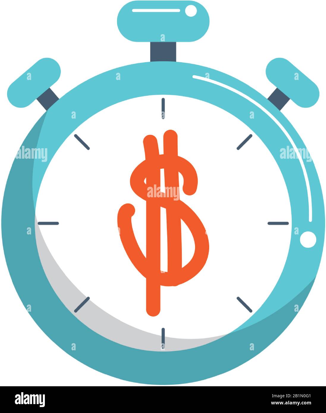 money business financial stopwatch timer vector illustration color tone ...