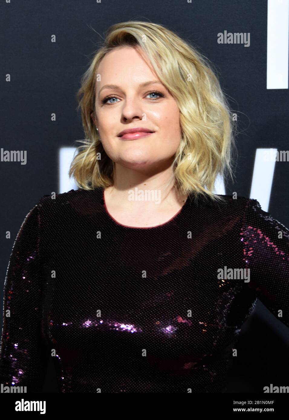 Hollywood, California, USA 24th February 2020 Actress Elisabeth Moss ...