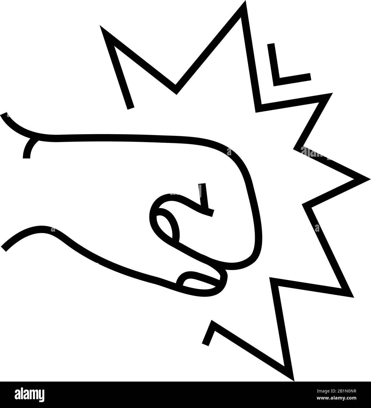 Hit line icon, concept sign, outline vector illustration, linear symbol ...