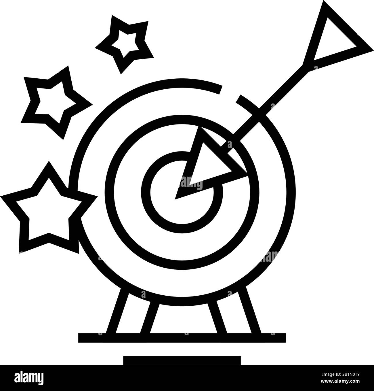 Getting aim line icon, concept sign, outline vector illustration ...