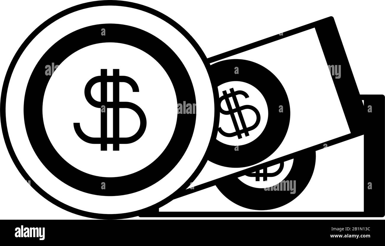 cash with symbol dollar on white background vector illustration design ...