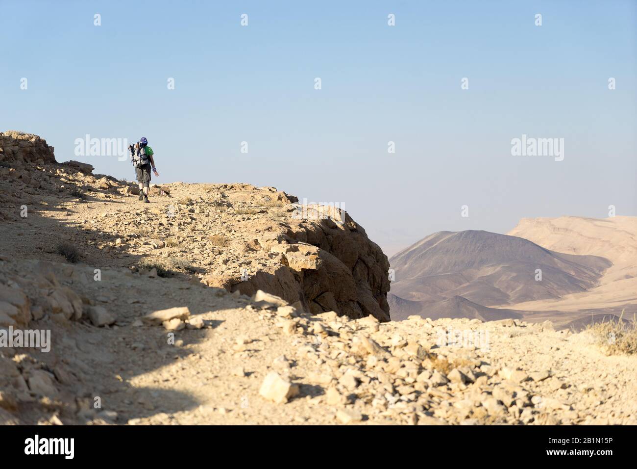 Hiking in israeli negev desert for health and fun Stock Photo - Alamy
