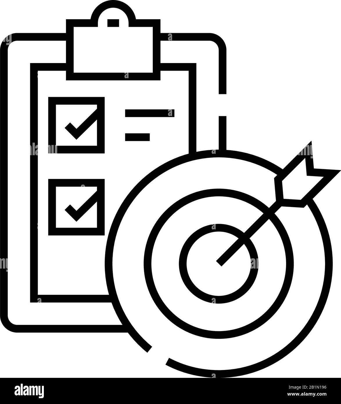 Goals line icon, concept sign, outline vector illustration, linear ...