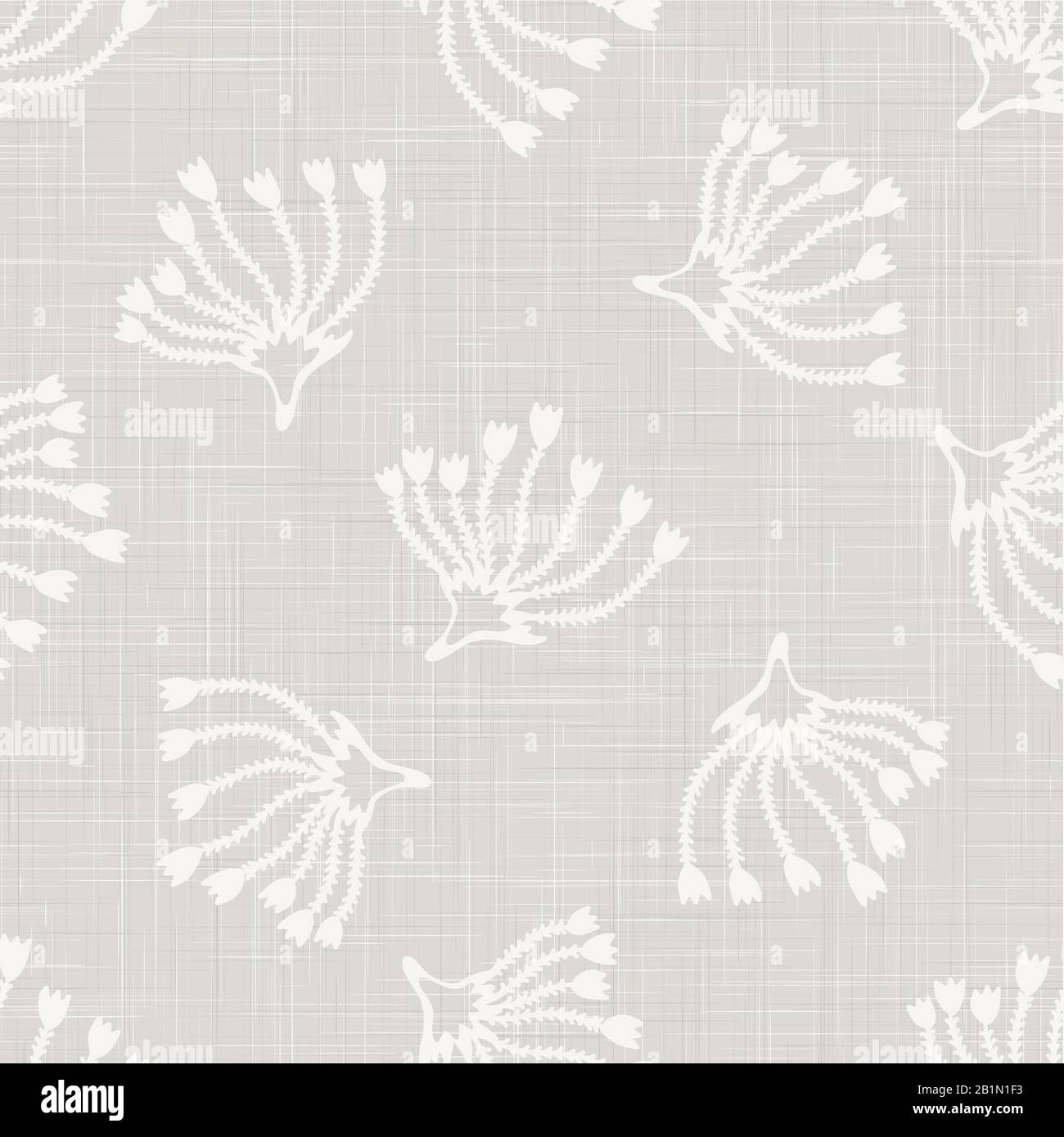 Gray vector french linen texture background. Printed with white seed ...