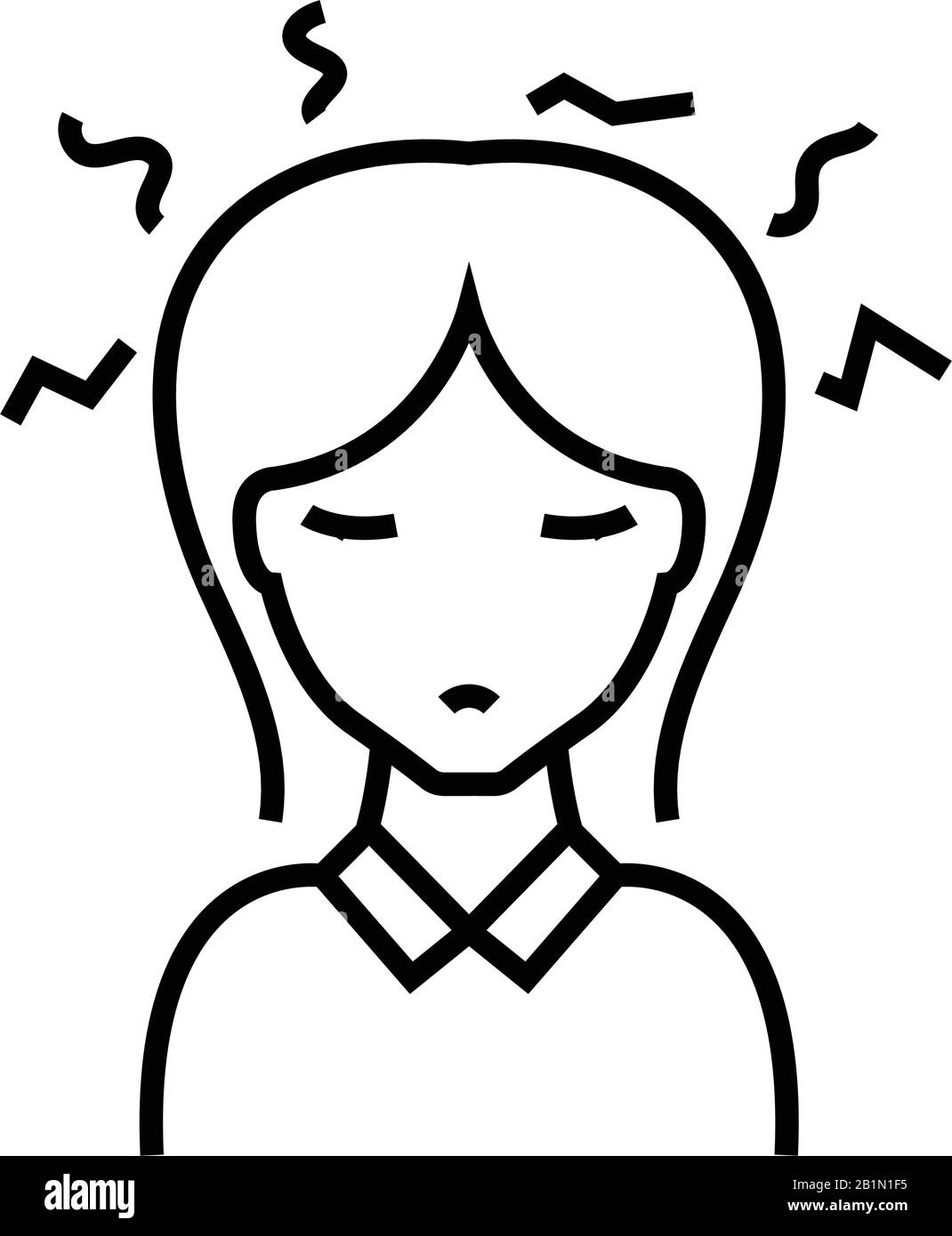Headache line icon, concept sign, outline vector illustration, linear ...