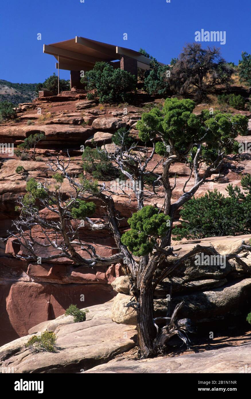 Book Cliff View shelter, Colorado National Monument, Colorado Stock ...