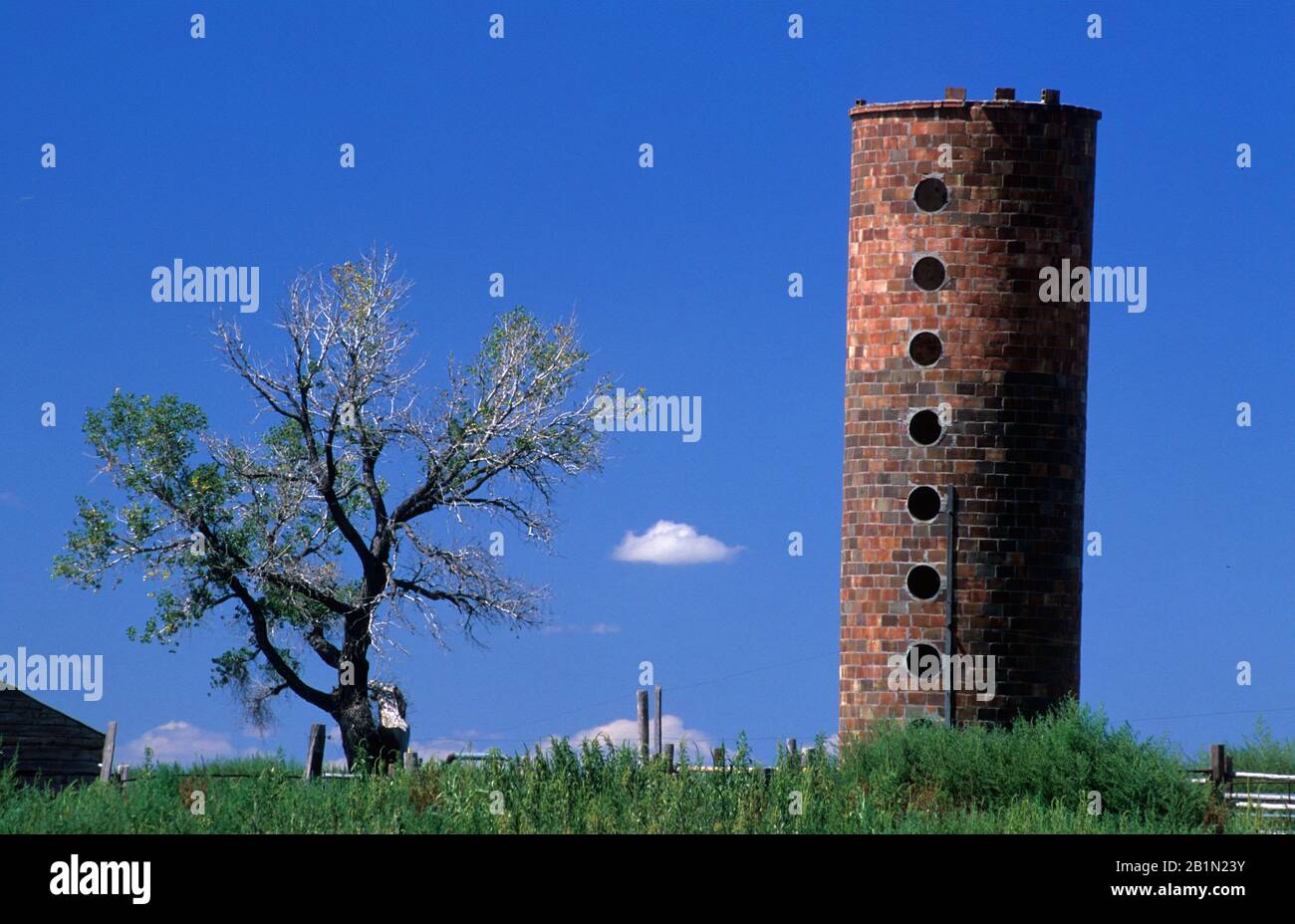 Silo, Santa Fe Trail Scenic Byway, Prowers County, Colorado Stock Photo ...