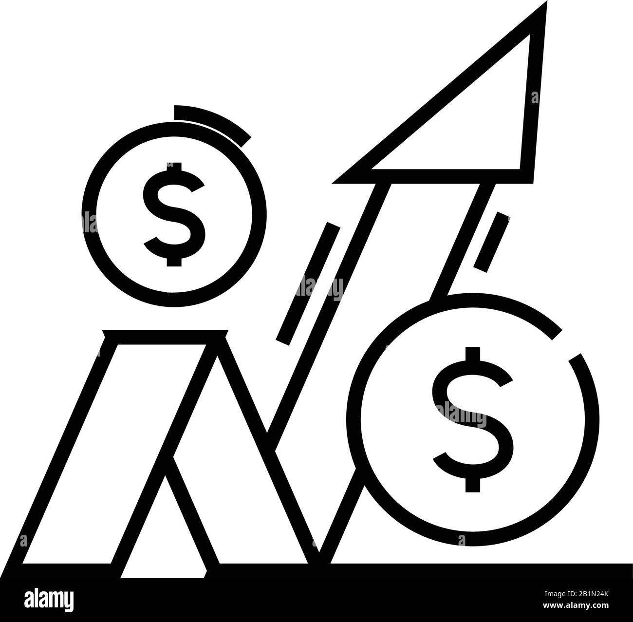 Incresing profits line icon, concept sign, outline vector illustration, linear symbol Stock ...