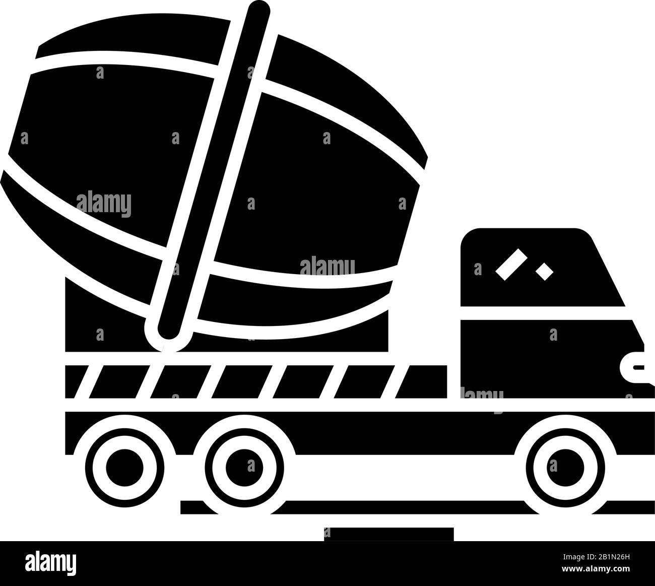 Cement mixer black icon, concept illustration, vector flat symbol ...