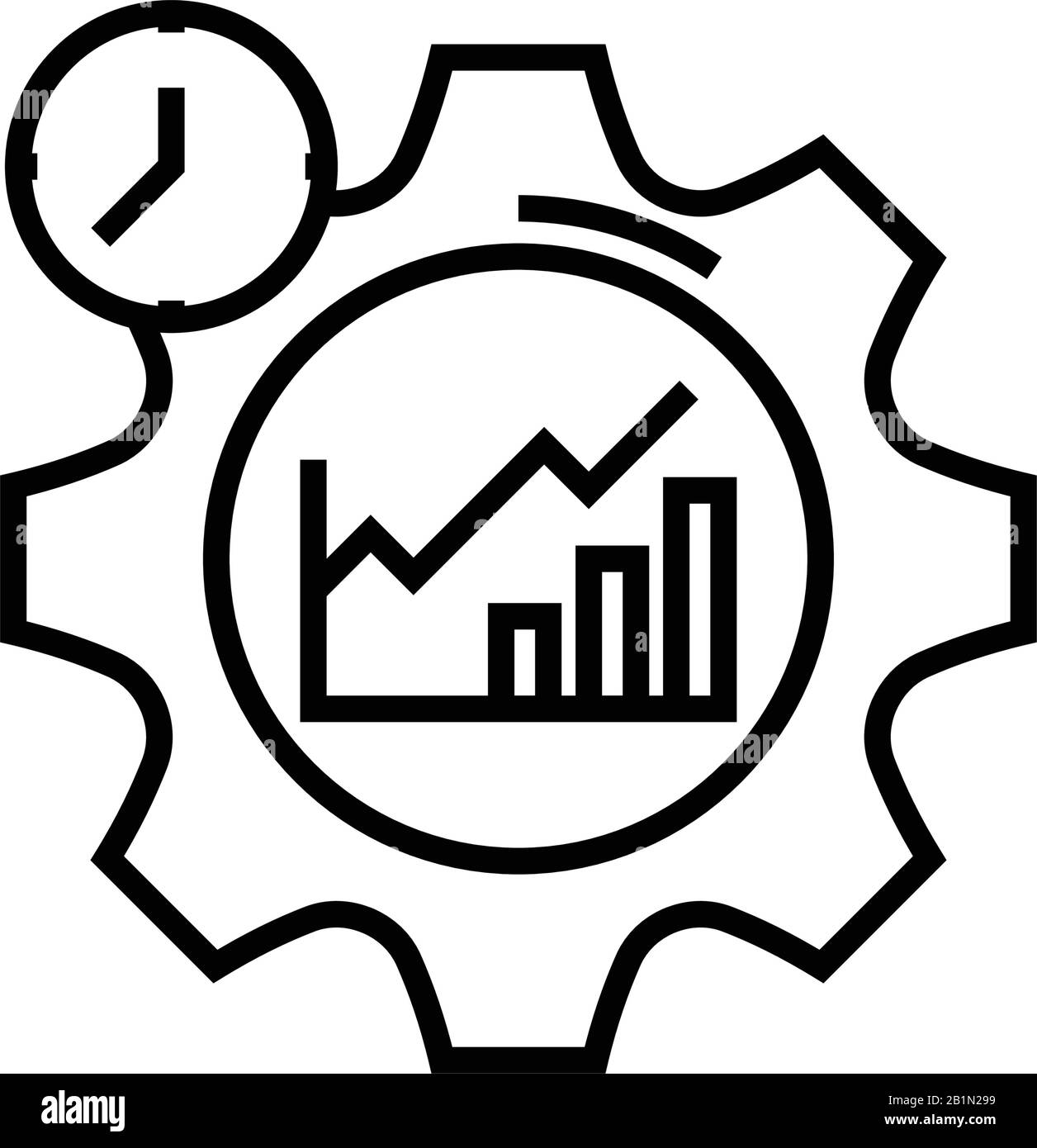 Increasing chart line icon, concept sign, outline vector illustration ...
