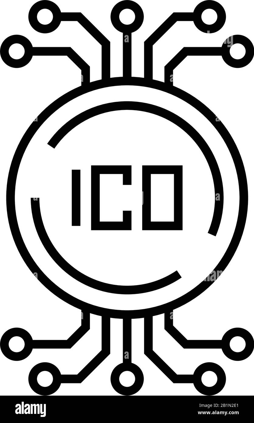 Ico data line icon, concept sign, outline vector illustration, linear ...