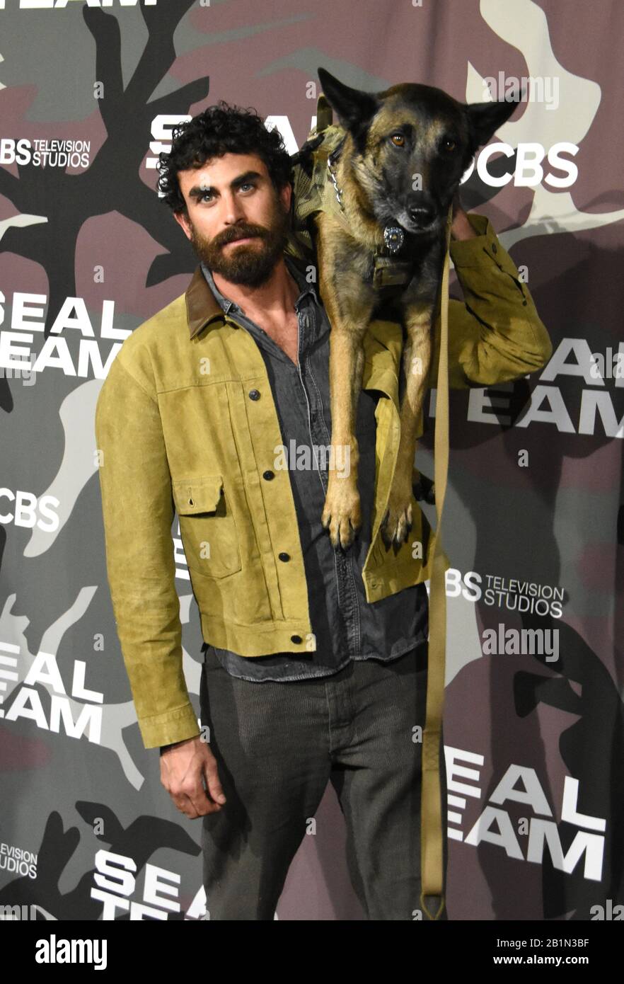 Hollywood, California, USA 25th February 2020 Actor Justin Melnick and ...