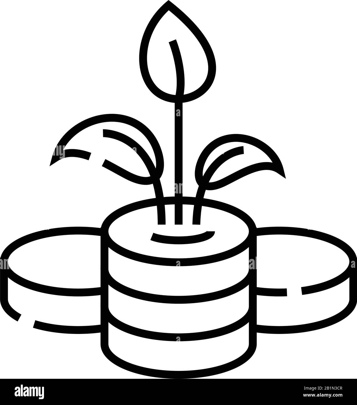 Income growth line icon, concept sign, outline vector illustration ...