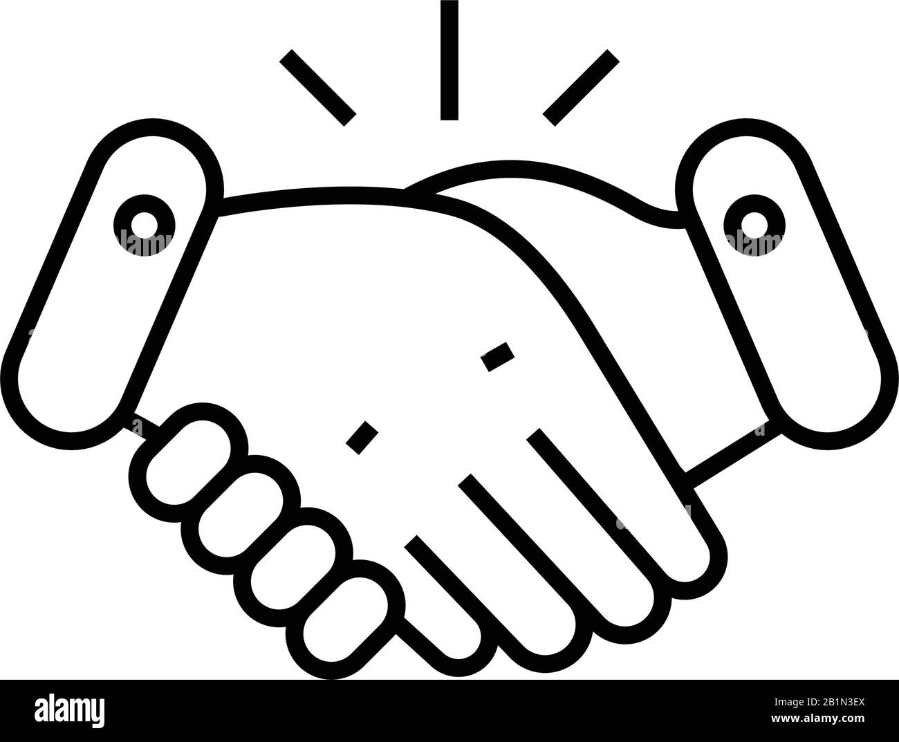 Handshake line icon, concept sign, outline vector illustration, linear ...