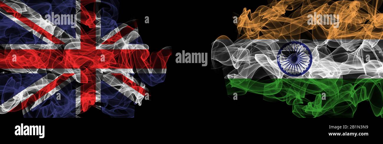 Flags of Union Jack and India on Black background, Union Jack vs India ...