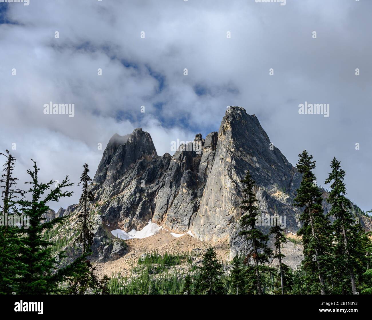 Liberty Bell Towers Over Washington Pass in North Cascades Stock Photo ...