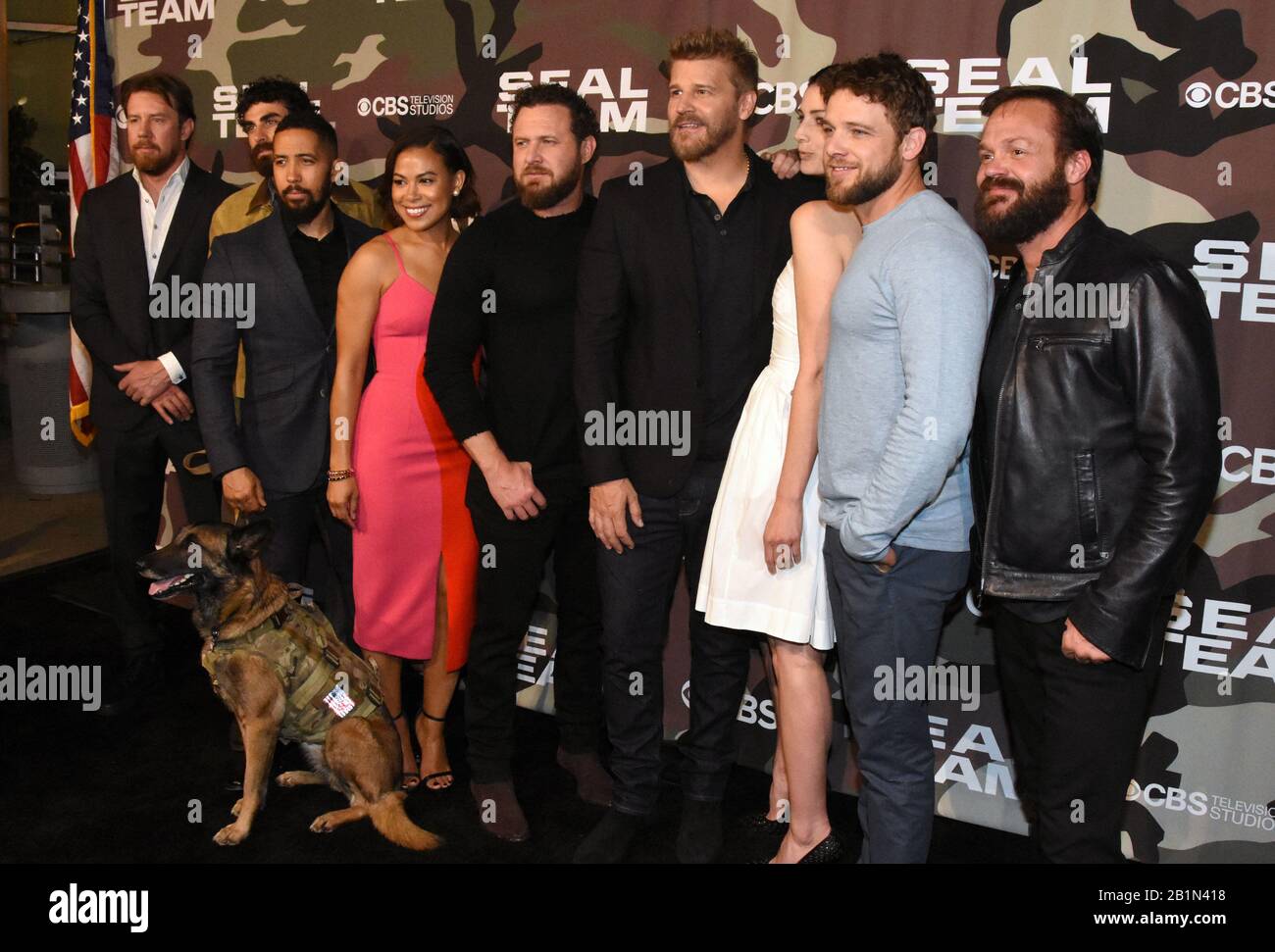 Hollywood, California, USA 25th February 2020 (L-R) Actor Tyler Grey ...