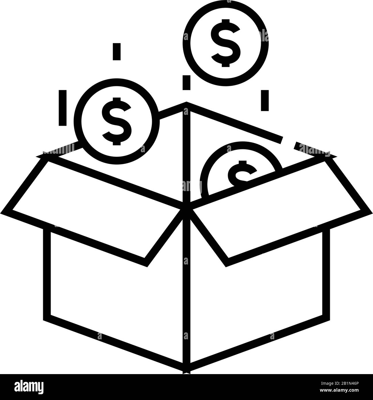 Incomes line icon, concept sign, outline vector illustration, linear ...