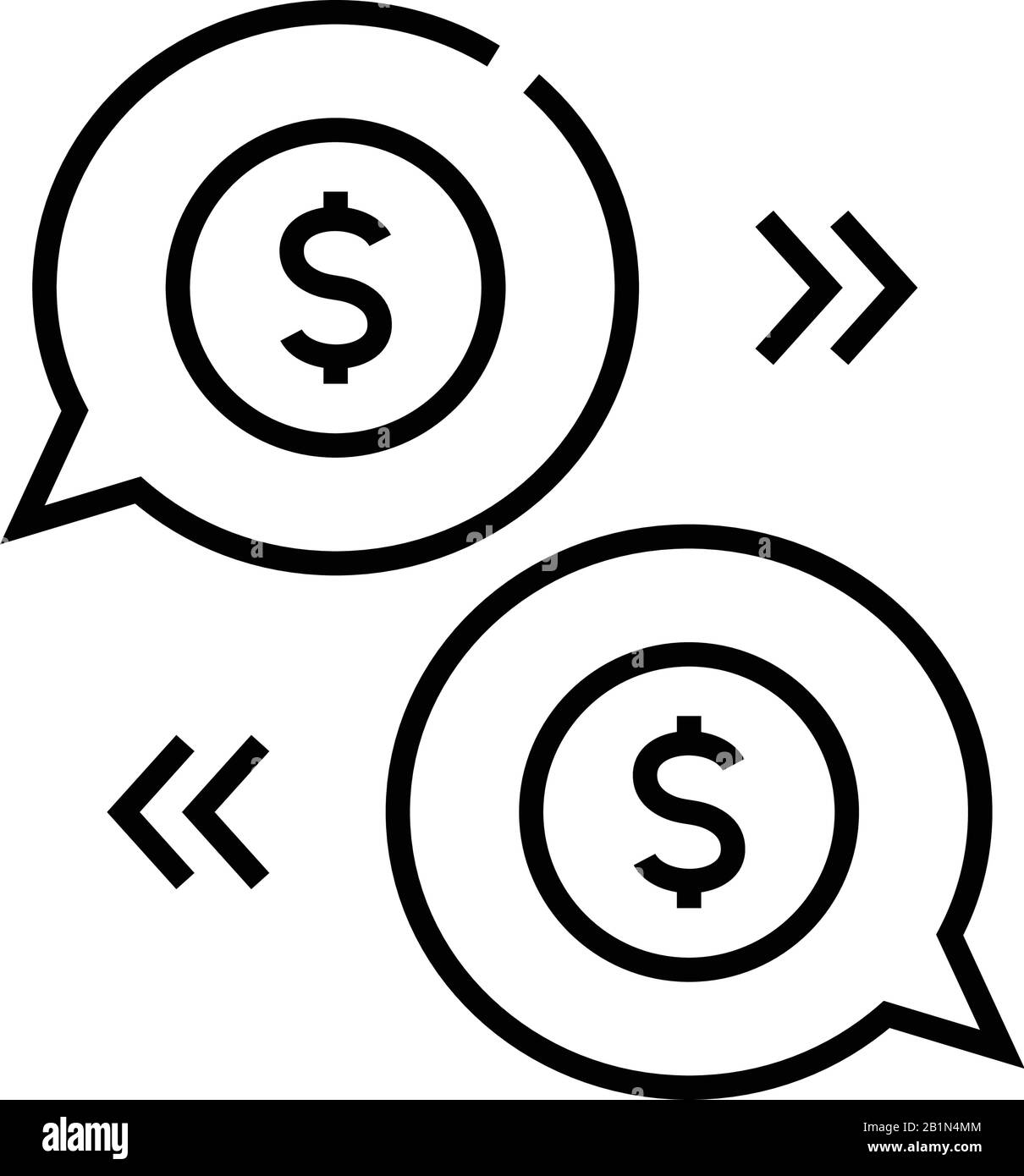 Income planning line icon, concept sign, outline vector illustration ...