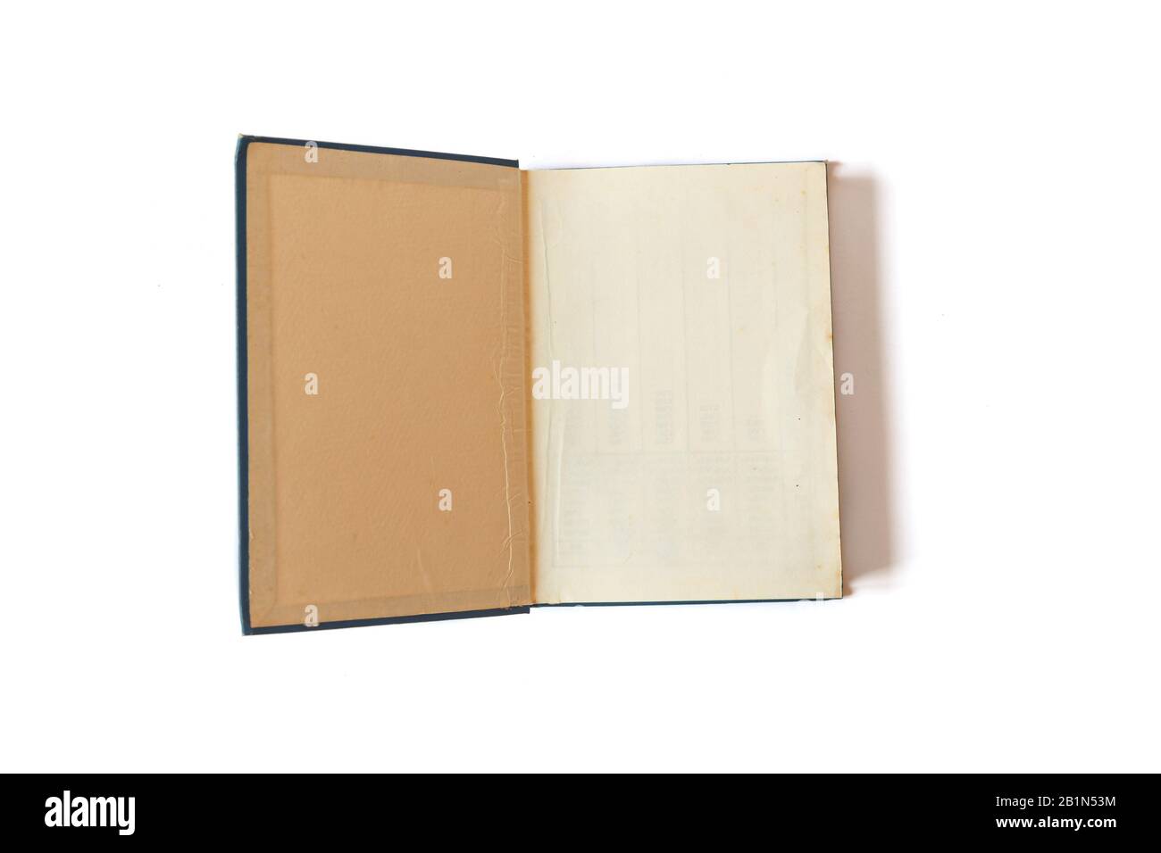 Open old book with yellow pages isolated on white background Stock ...