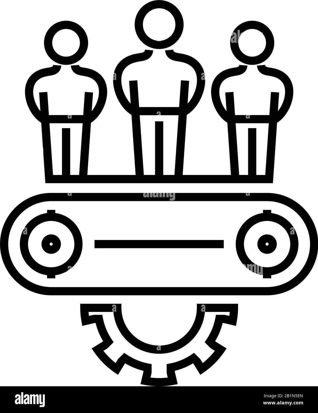 Industry employees line icon, concept sign, outline vector illustration, linear symbol Stock ...
