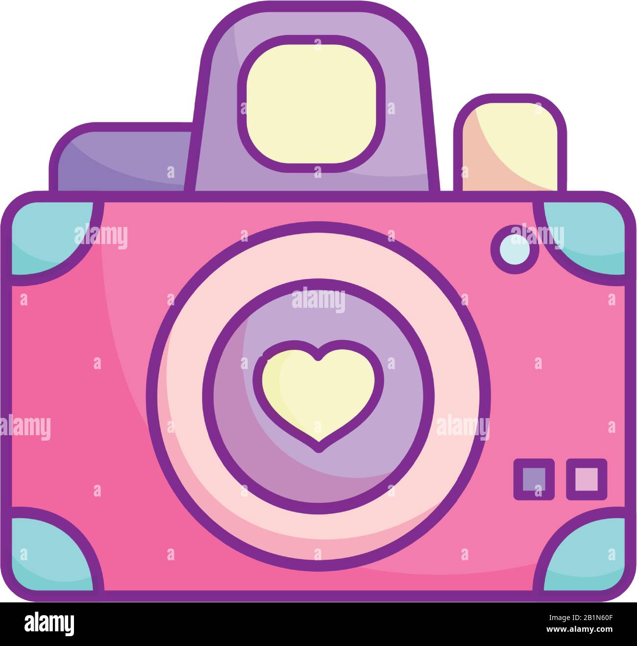 happy valentines day, photo camera lens heart love cartoon vector ...