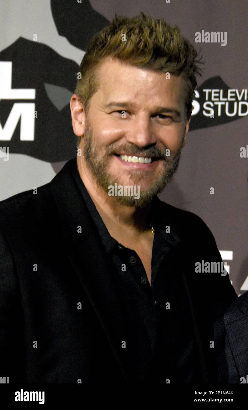 Hollywood, California, USA 25th February 2020 Actor David Boreanaz ...