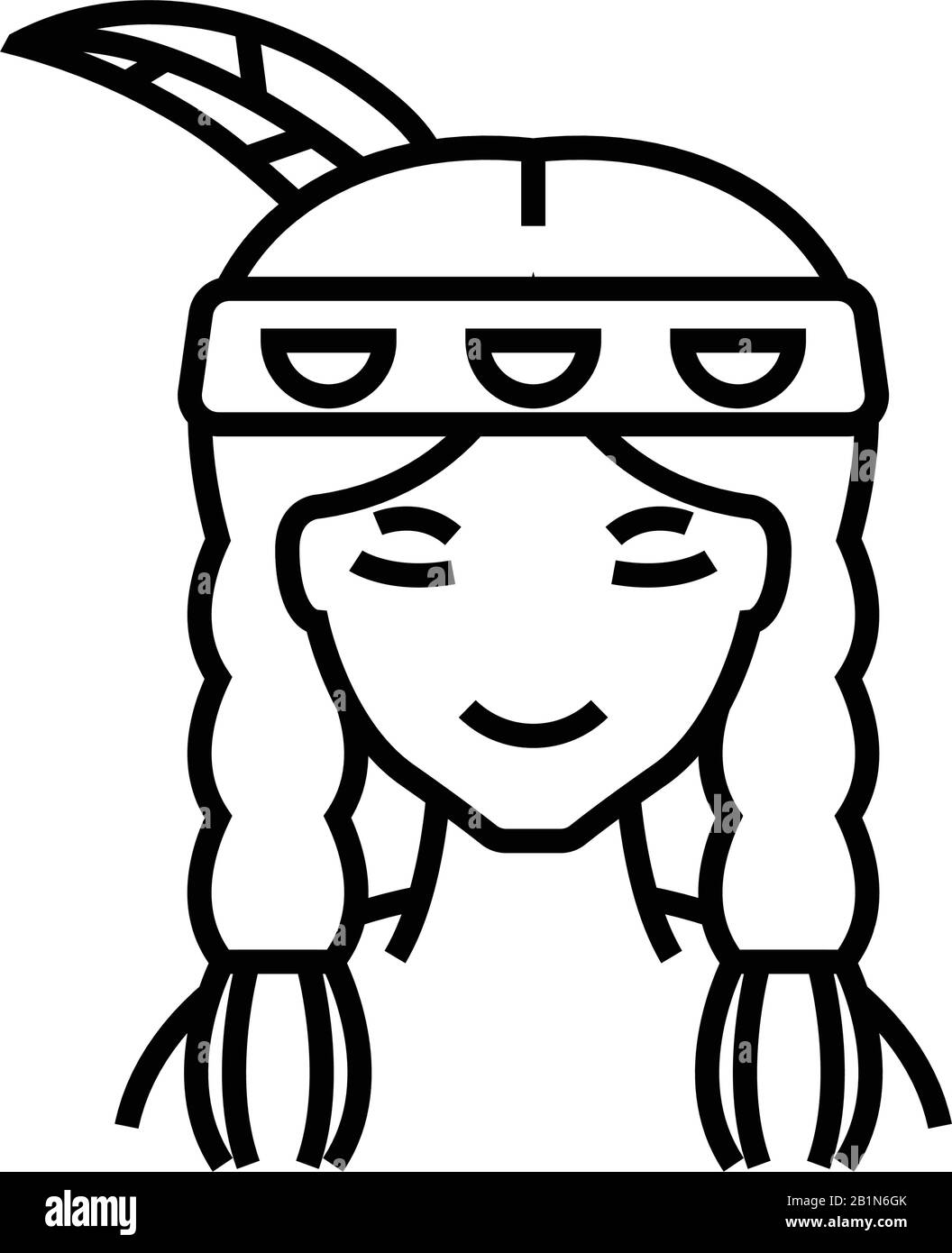 Injun mask line icon, concept sign, outline vector illustration, linear ...