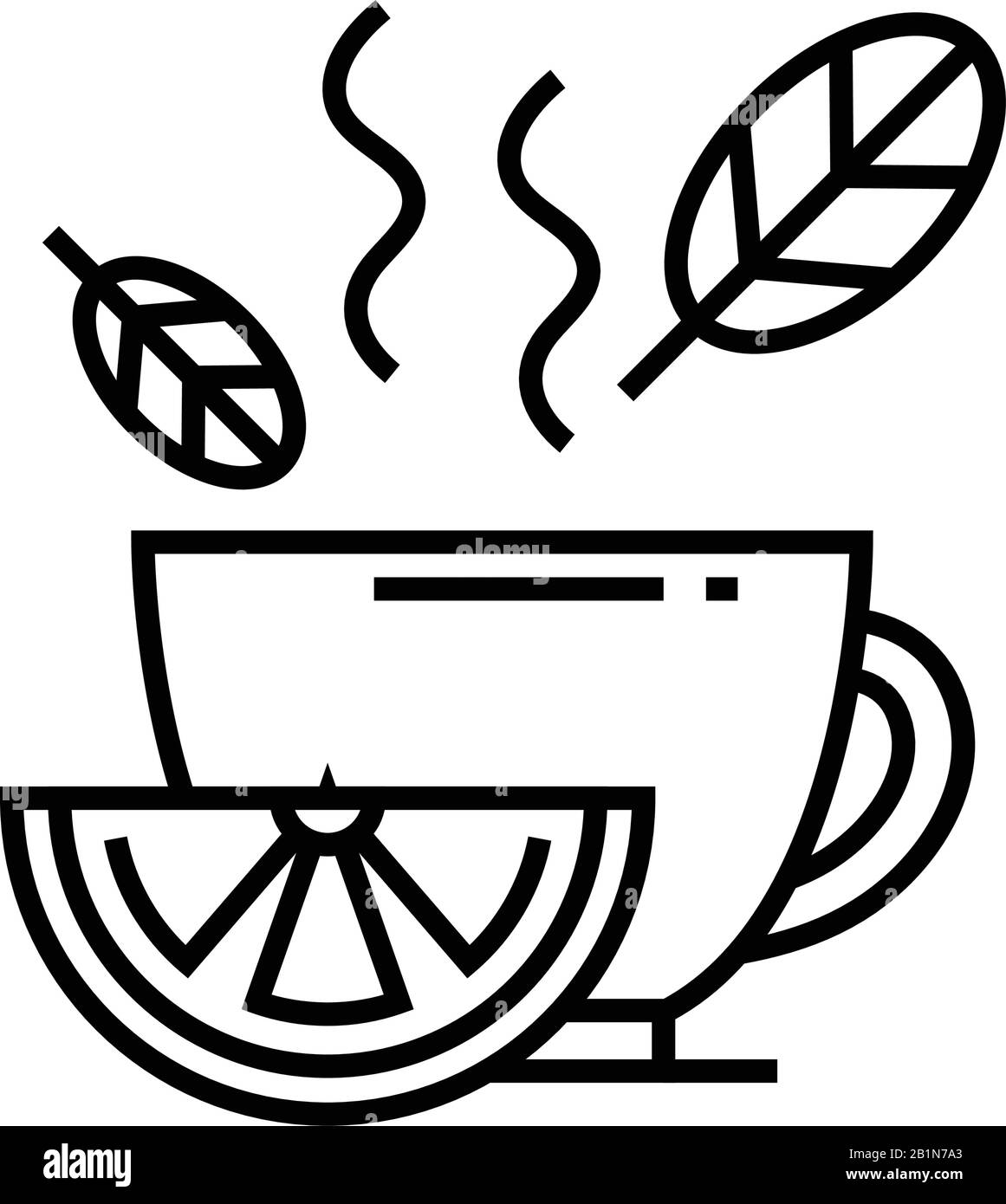 Heathy tea line icon, concept sign, outline vector illustration, linear ...