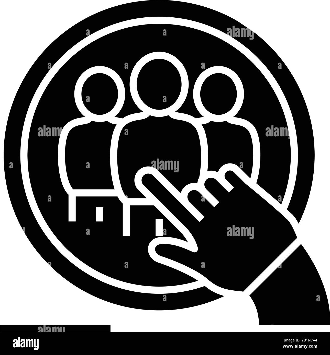 Choosing employee black icon, concept illustration, vector flat symbol ...