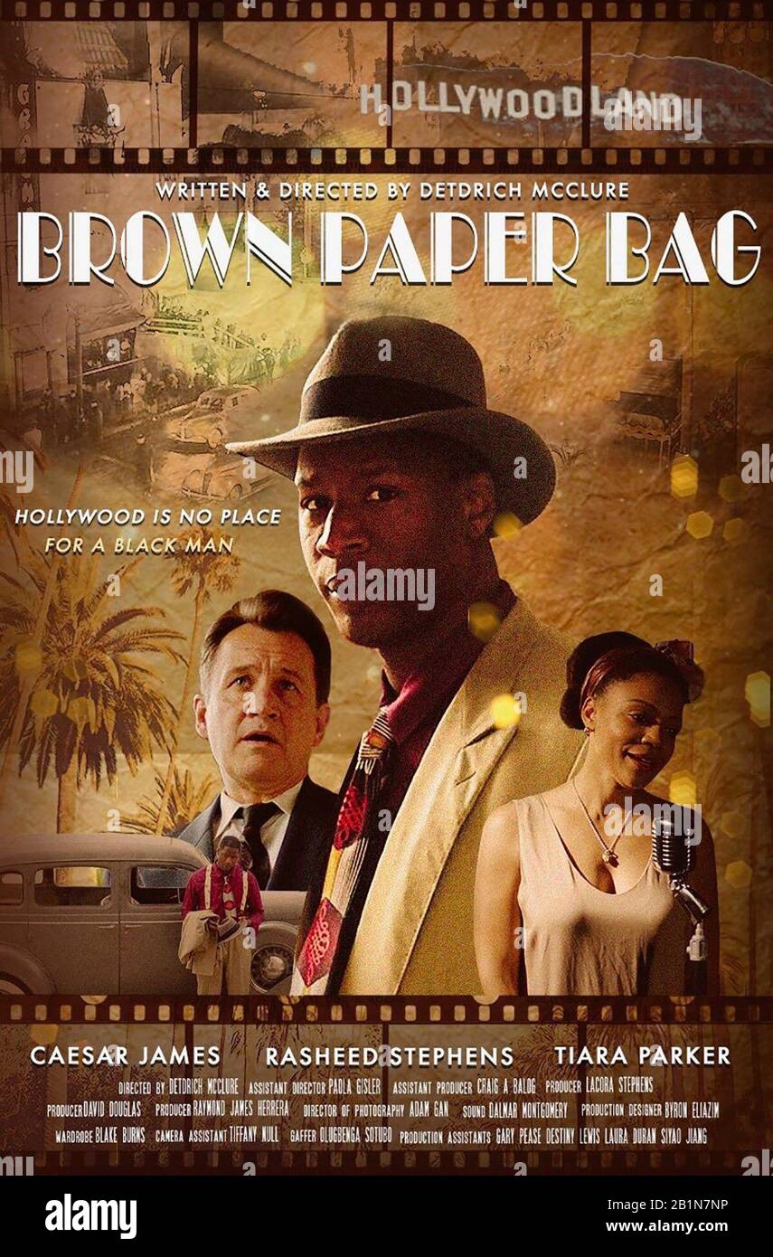 BROWN PAPER BAG, poster, large figures from left: Caesar James, Rasheed ...