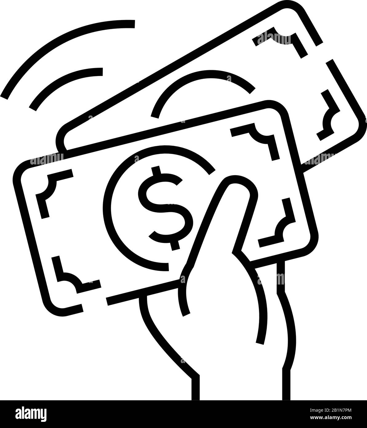 Income line icon, concept sign, outline vector illustration, linear ...