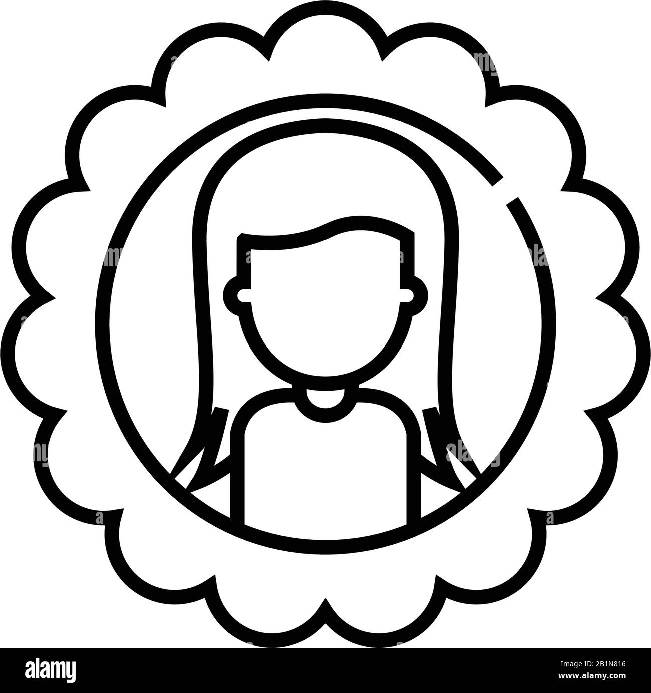 Girl line icon, concept sign, outline vector illustration, linear ...
