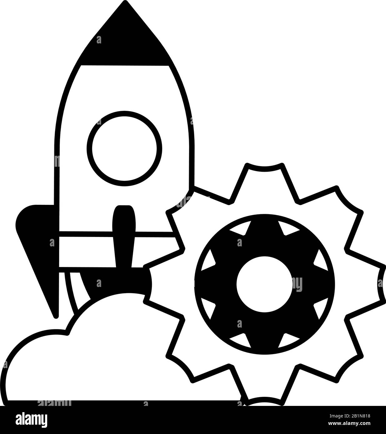 flying rocket on white background vector illustration design Stock ...