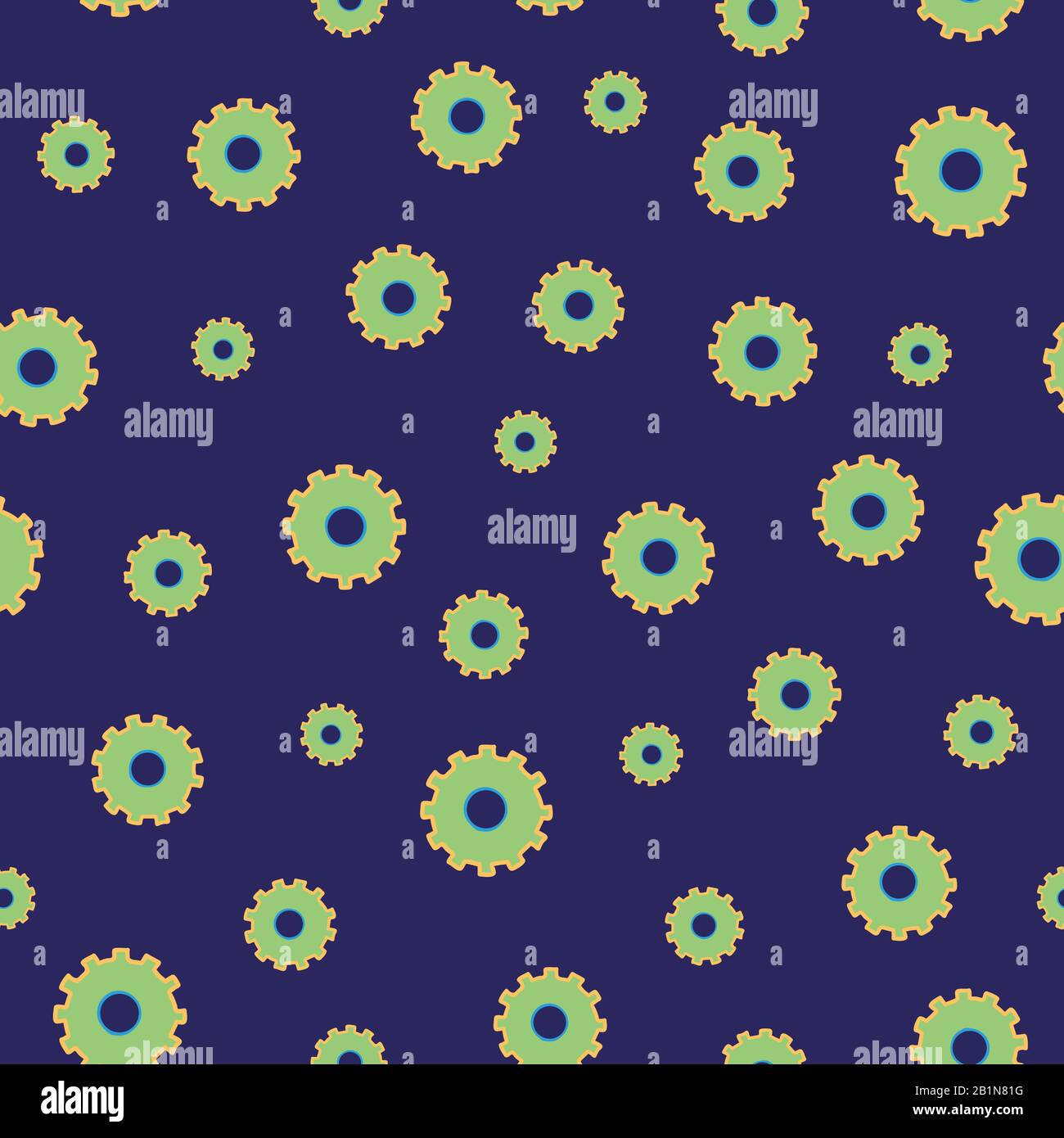 Ditsy Gears on blue background vector repeat pattern surface design ...