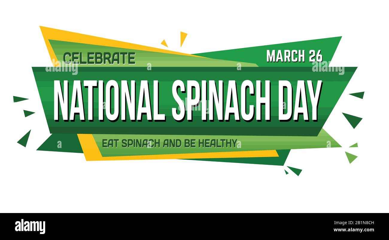 National spinach day banner design on a white background, vector ...