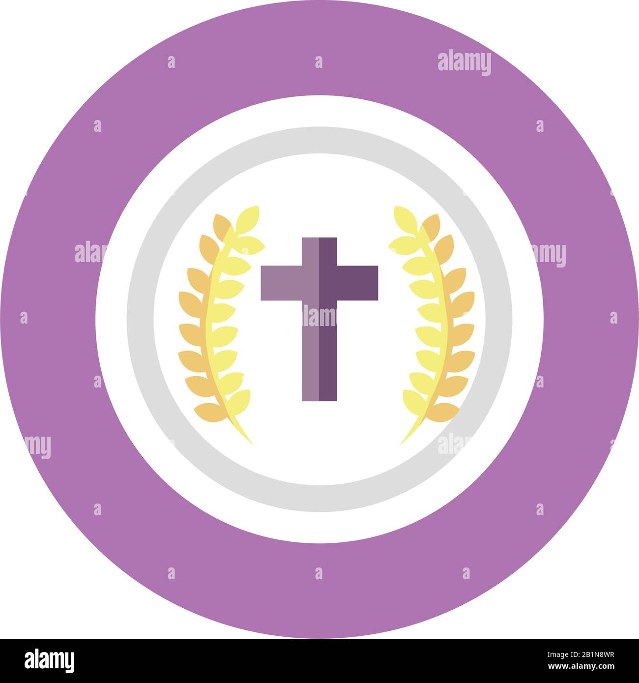 Holy host communion icon over white background, block style, vector ...