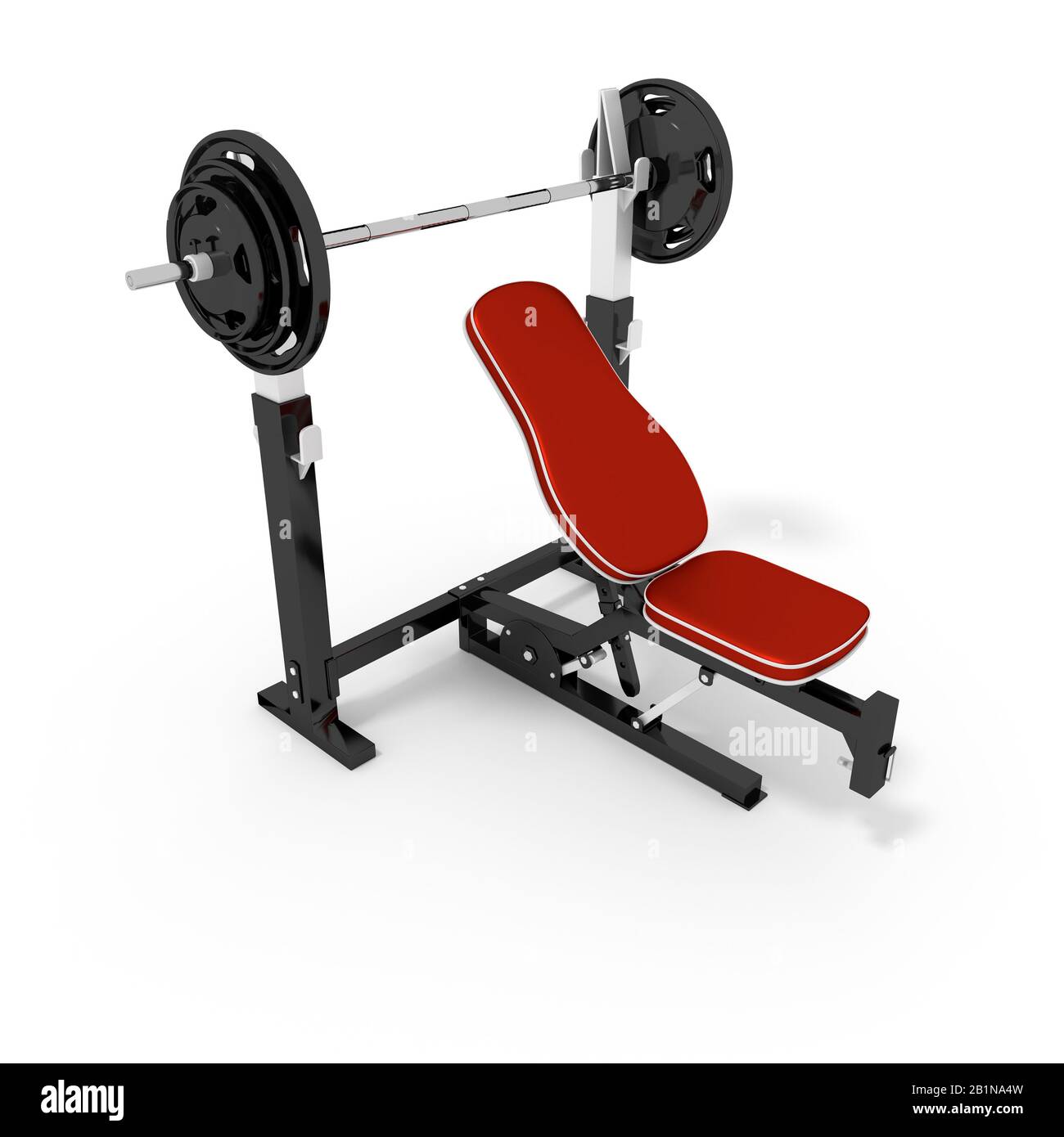 3D computer graphic, weight bench against white background Stock Photo ...