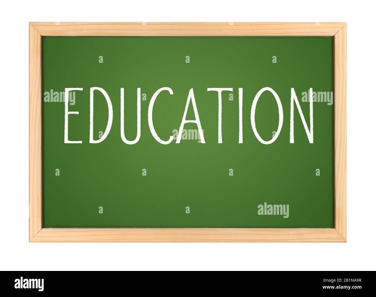 Green blackboard lettering EDUCATION against white background Stock ...