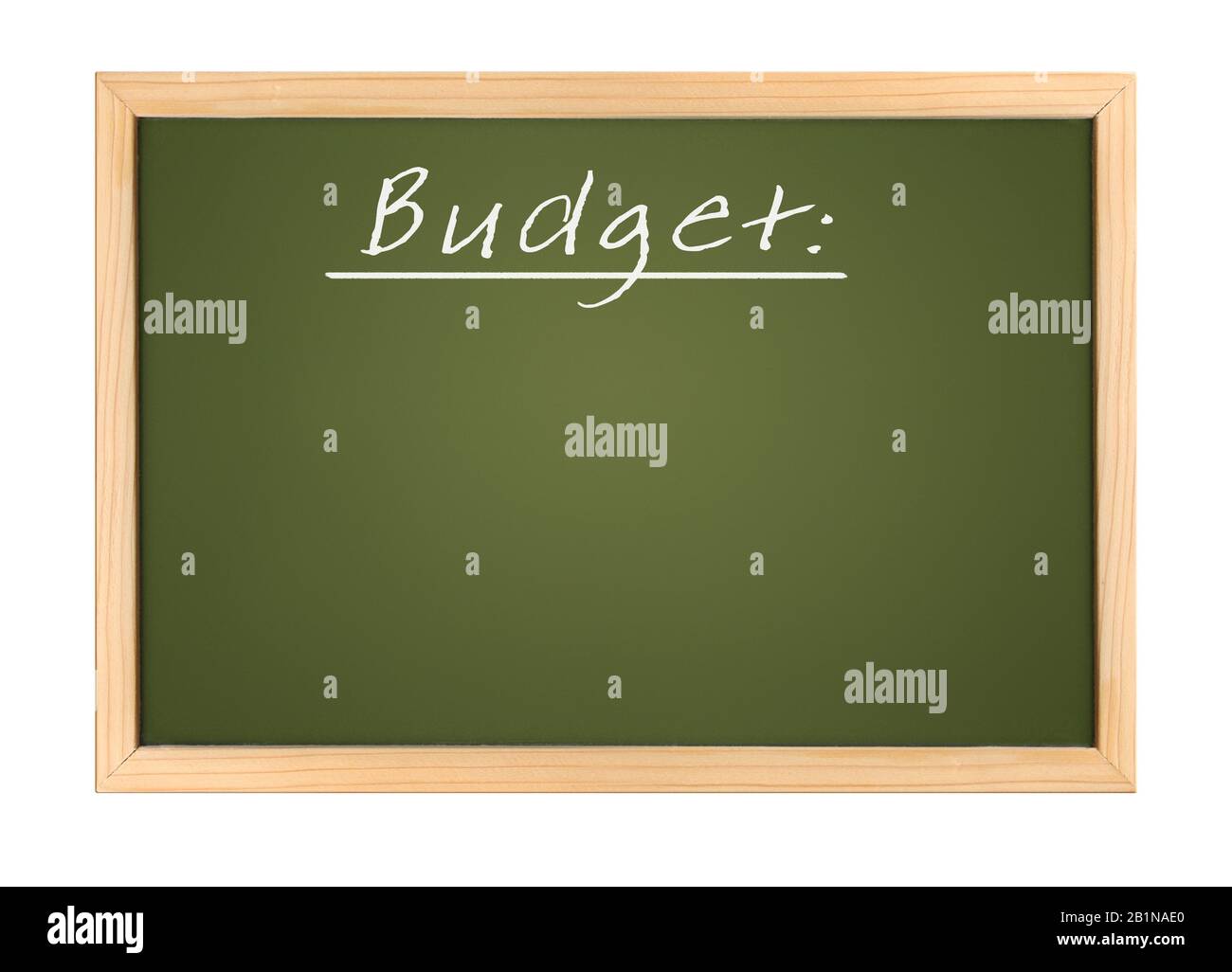 Green blackboard lettering BUDGET against white background Stock Photo ...