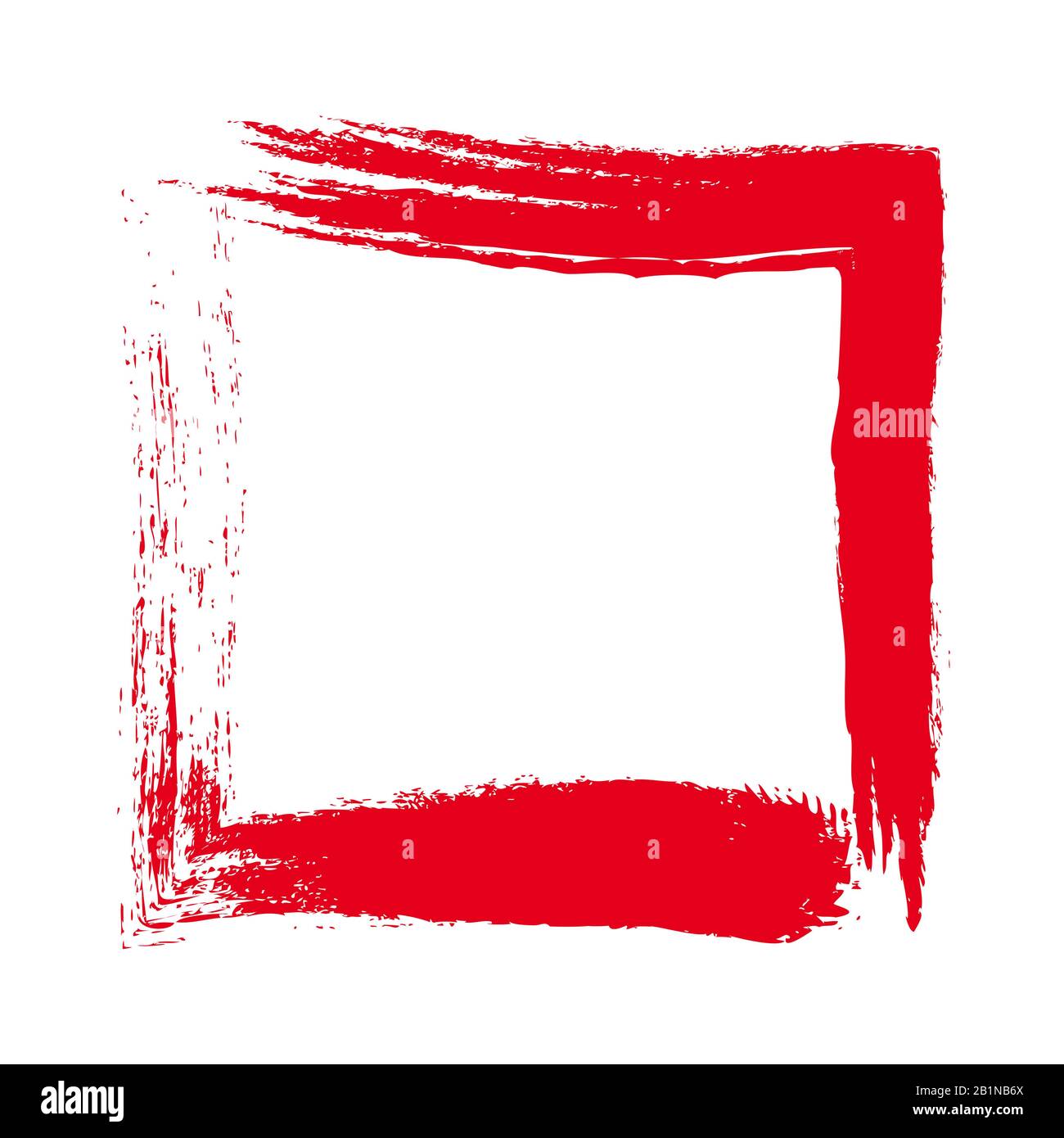 Computer graphic, hand painted red square Stock Photo - Alamy