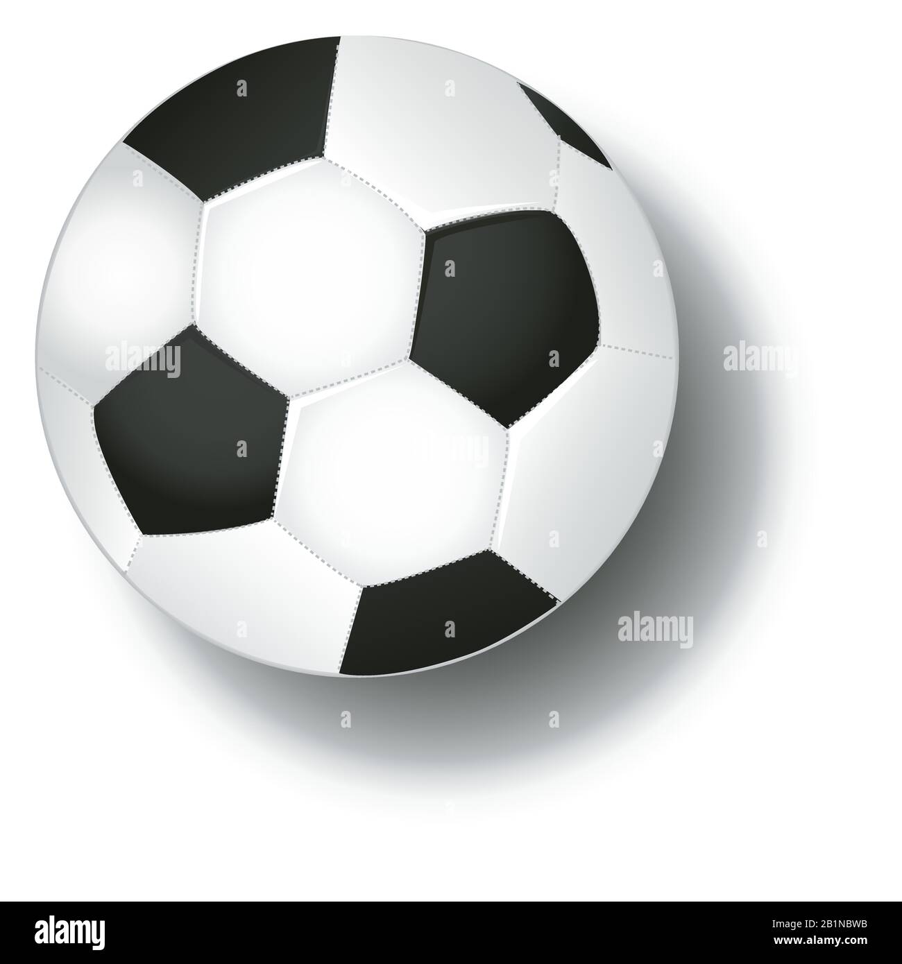 Soccer football ball and shadow isolated on white background vector ...
